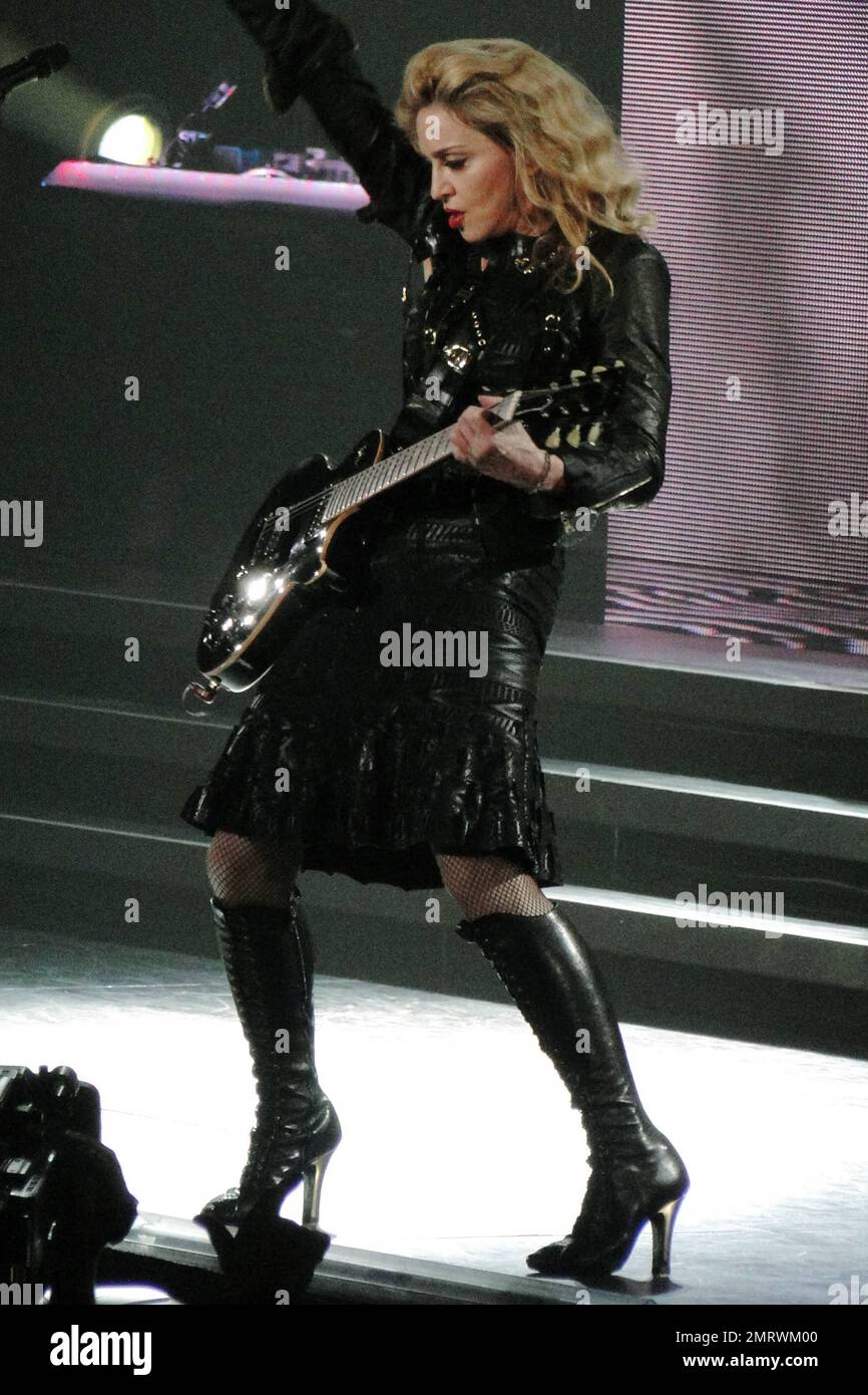 Madonna performs live in concert during her MDNA Tour at the Staples ...