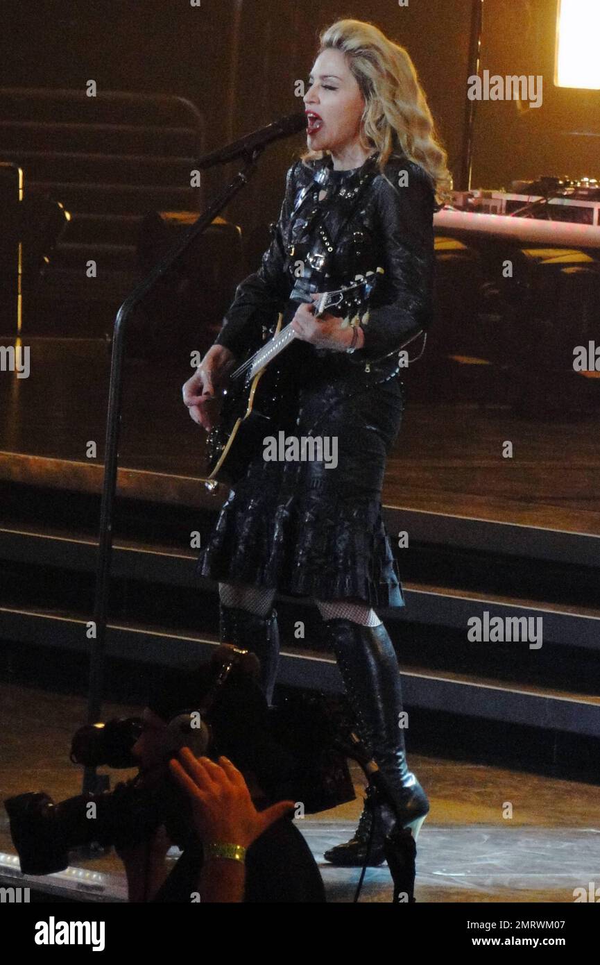 Madonna performs live in concert during her MDNA Tour at the Staples ...