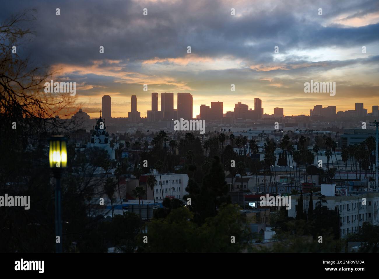West Los Angeles Skyline at Sunset Stock Photo - Alamy