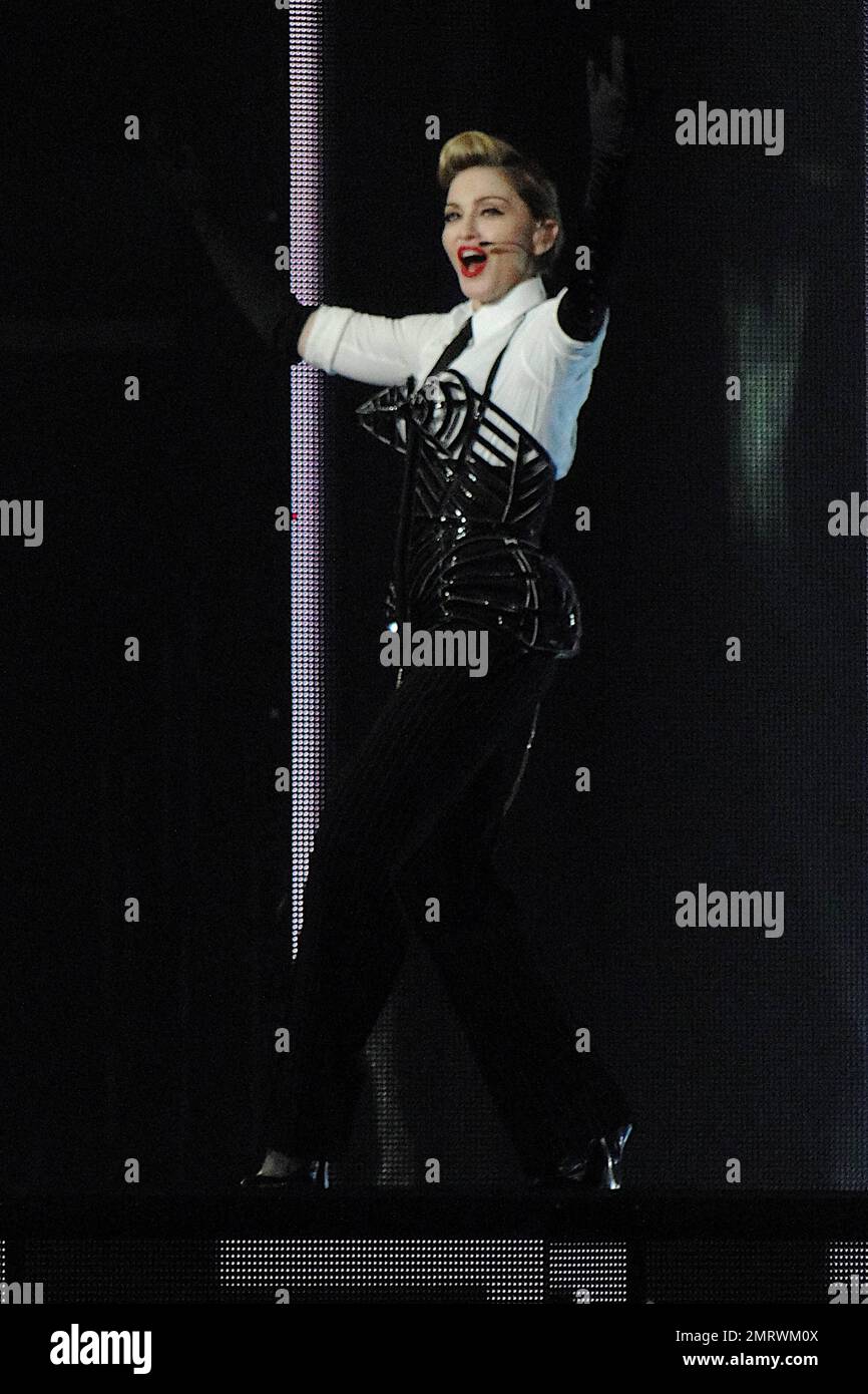 Madonna performs live in concert during her MDNA Tour at the Staples ...