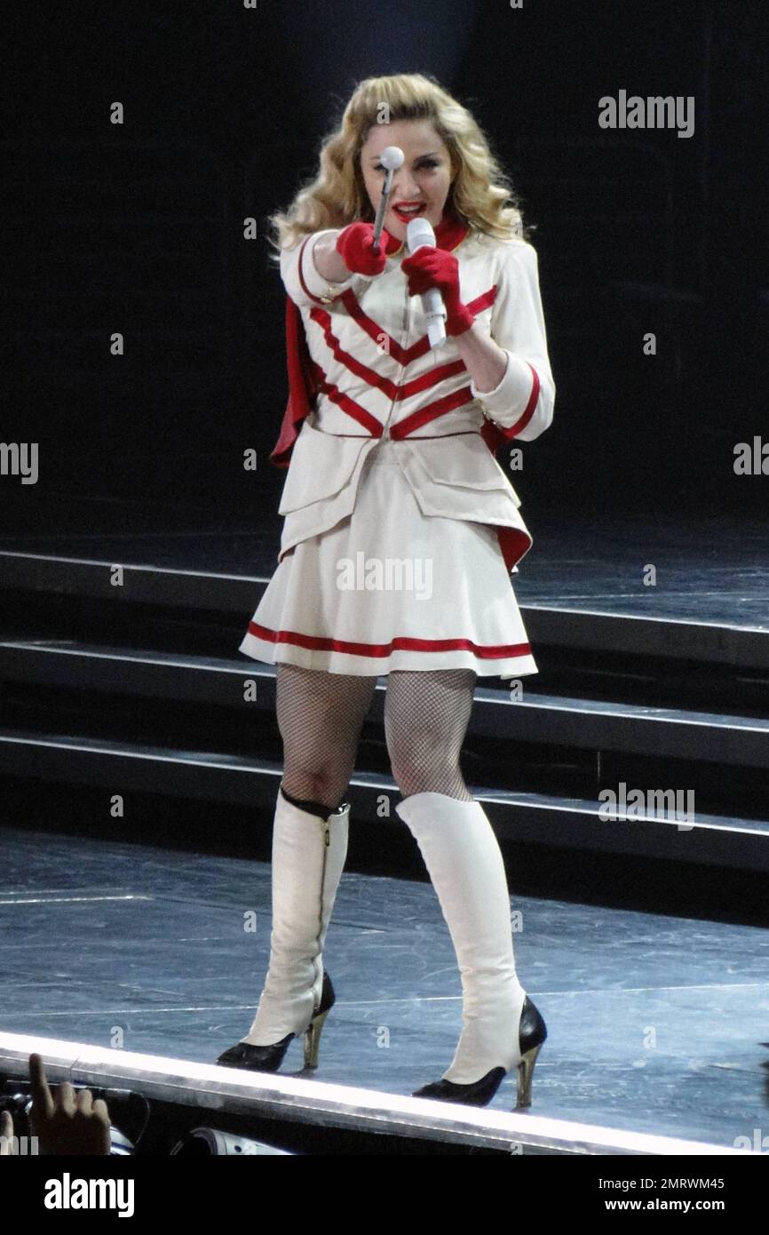 Madonna Performs Live In Concert During Her Mdna Tour At The Staples