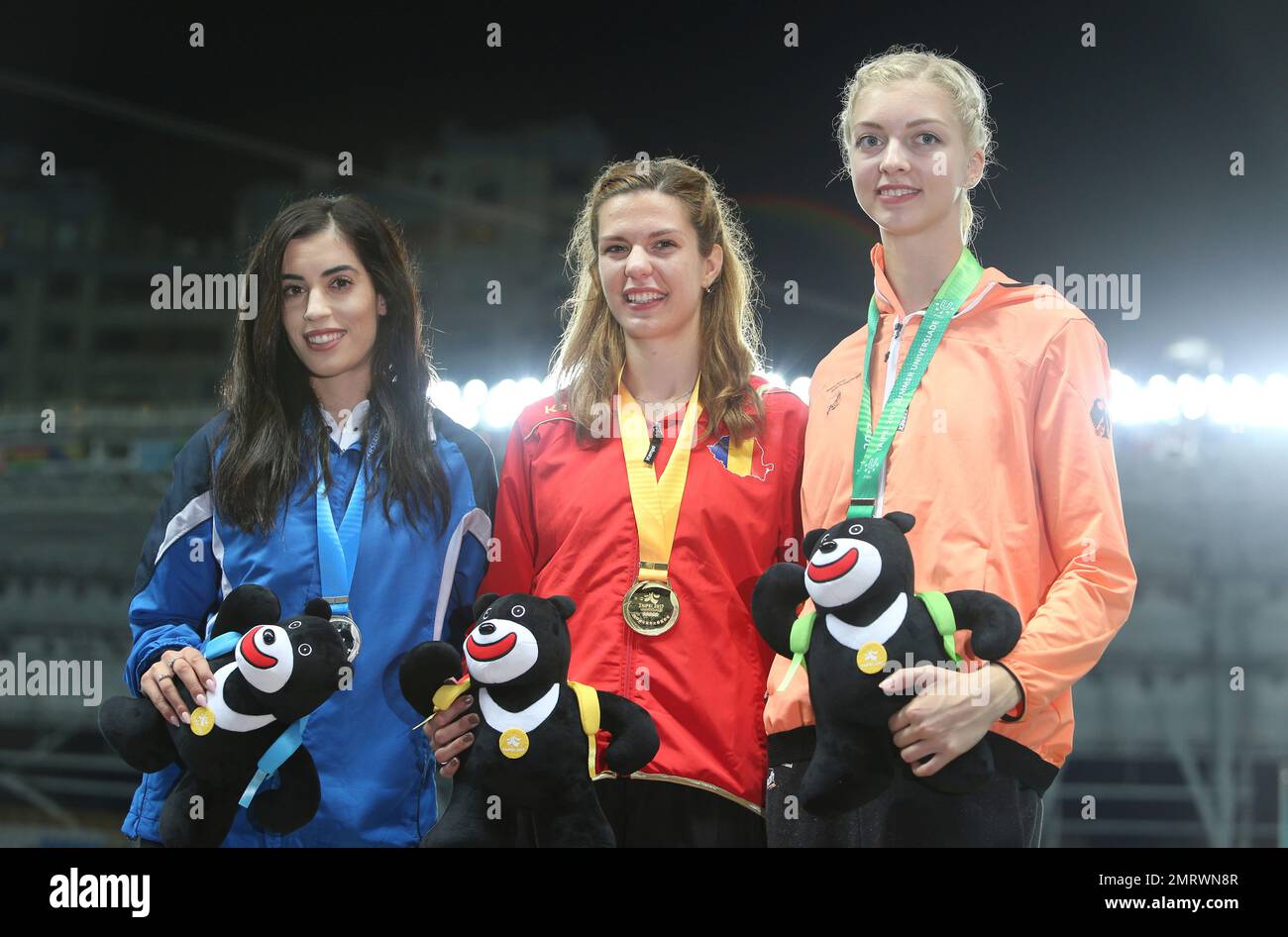 Romania''s gold medal winner Alina Rotaru, center, Cyprus' silver medal ...