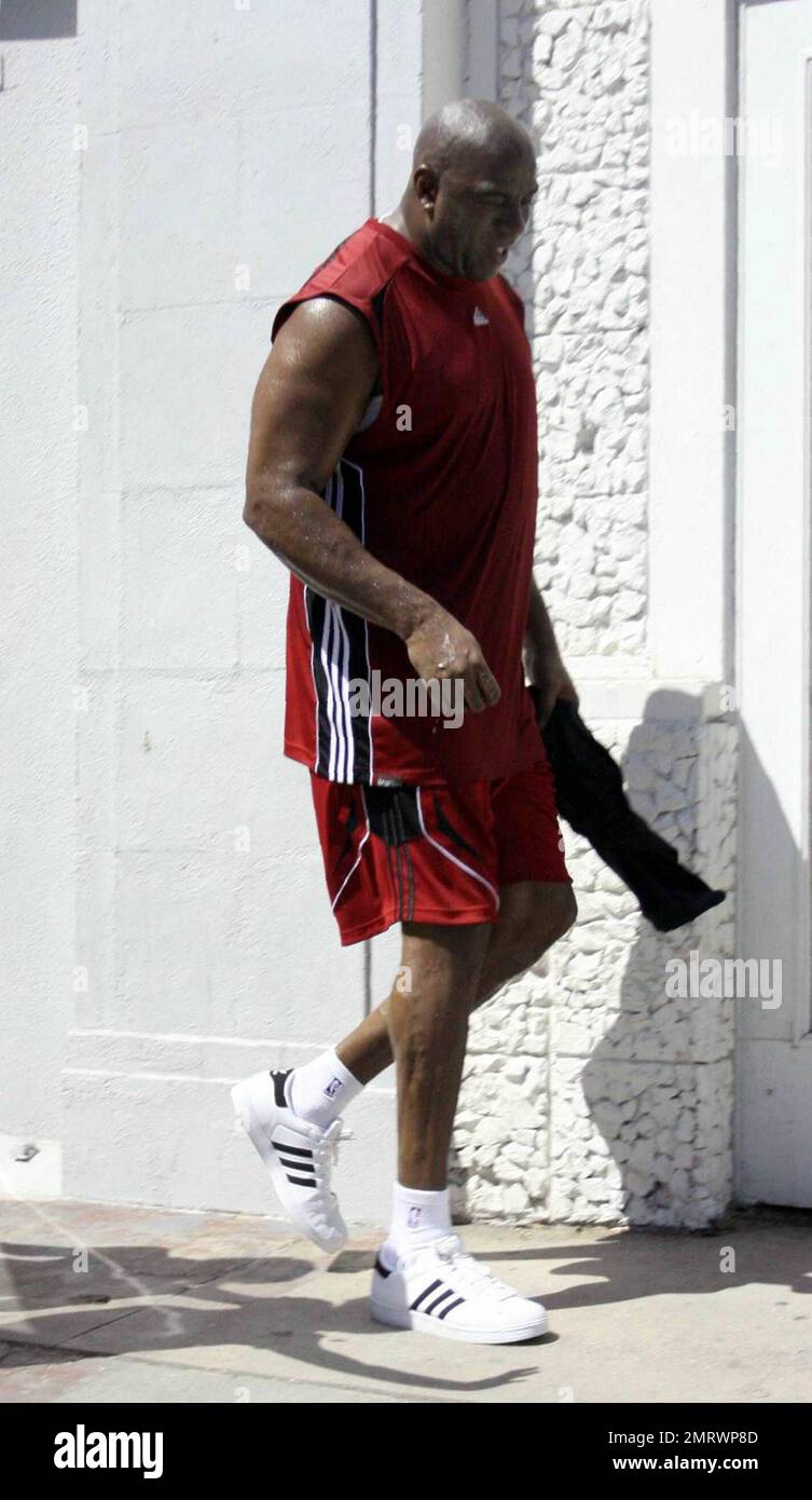 EXCLUSIVE!! Earvin "Magic" Johnson emerged from a Los Angeles aerobics ...