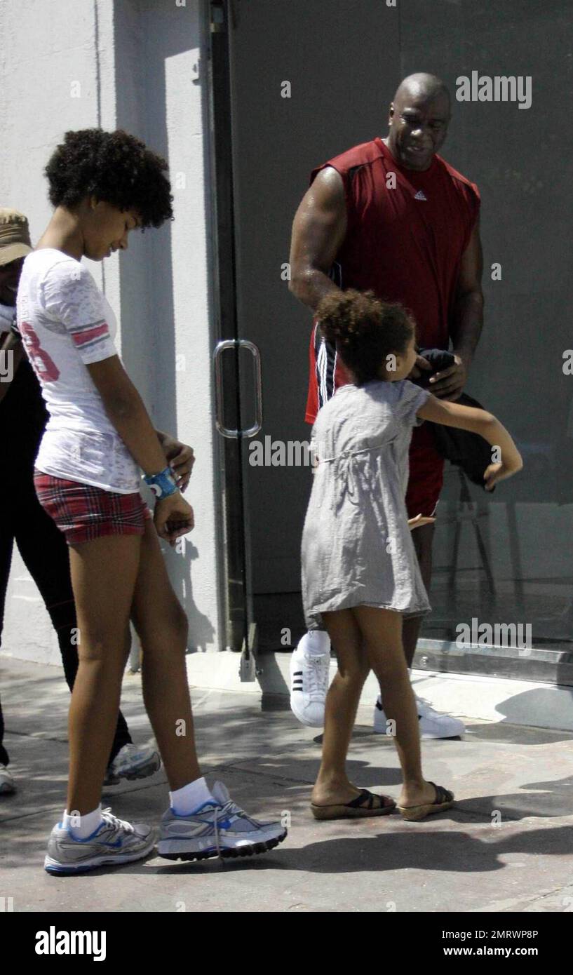 EXCLUSIVE!! Earvin "Magic" Johnson emerged from a Los Angeles aerobics ...