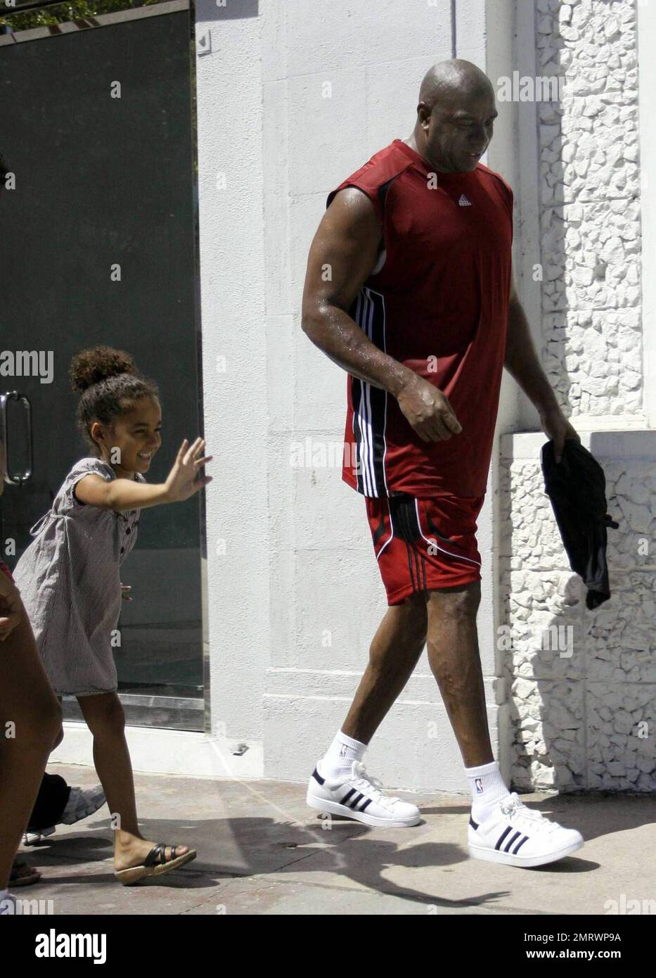 EXCLUSIVE!! Earvin "Magic" Johnson emerged from a Los Angeles aerobics ...