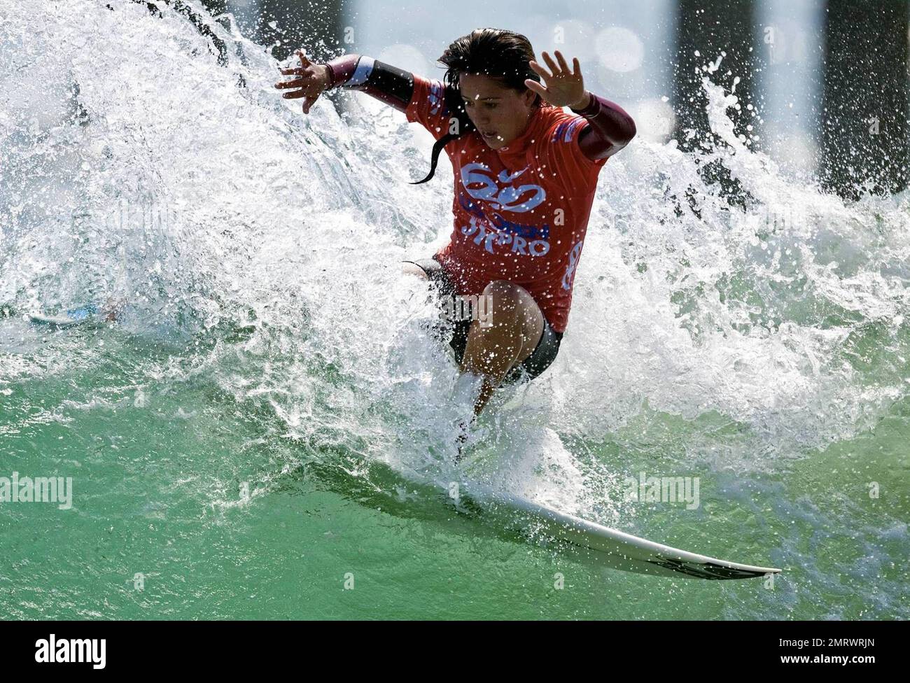 Malia Manuel takes part in the semi-final heat during the Nike 6.0 US ...