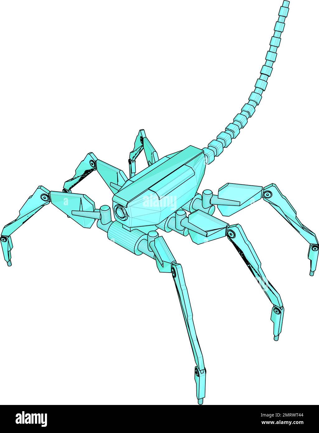 Spider Robot Android Vector 01. Illustration Isolated On White ...