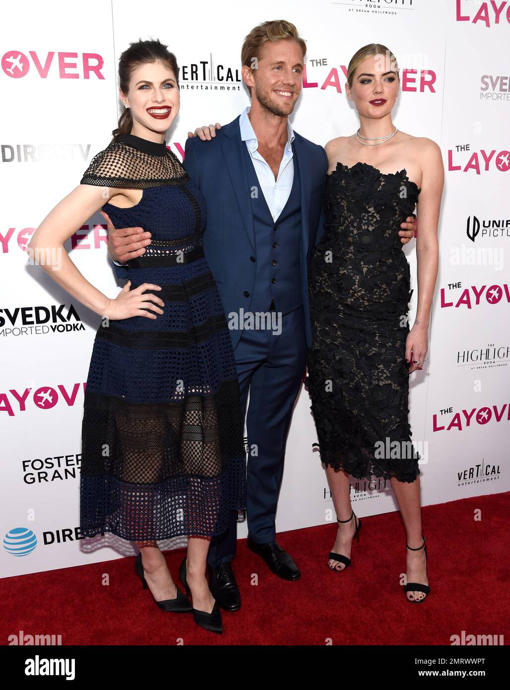 Alexandra Daddario, from left, Matt Barr and Kate Upton arrive at the ...