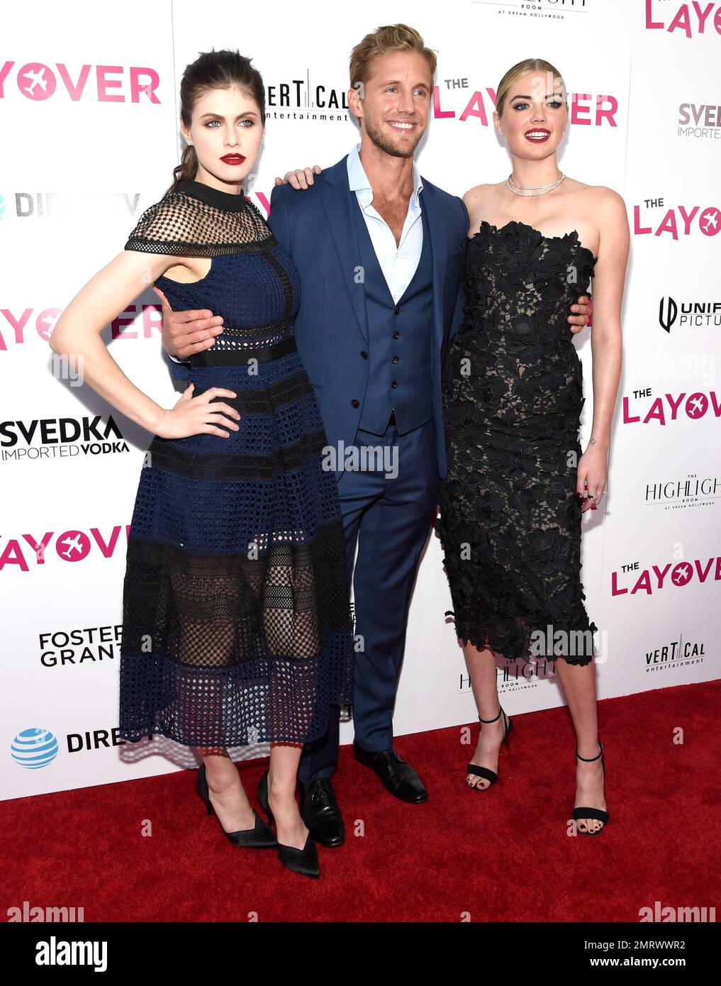Alexandra Daddario, from left, Matt Barr and Kate Upton arrive at the ...