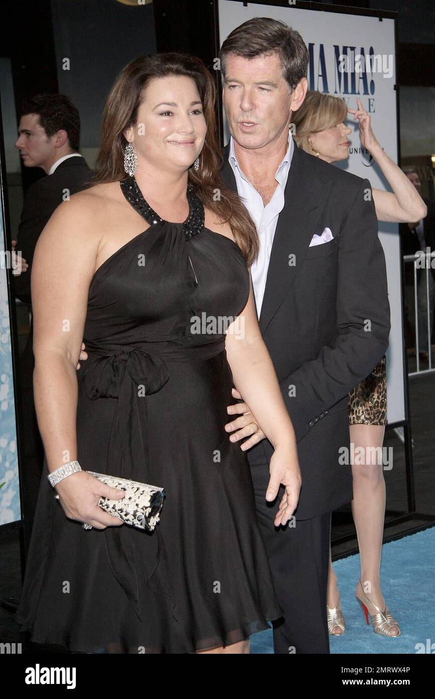 Actor Pierce Brosnan (R) and wife Keely Shaye-Smith at the premiere of ...