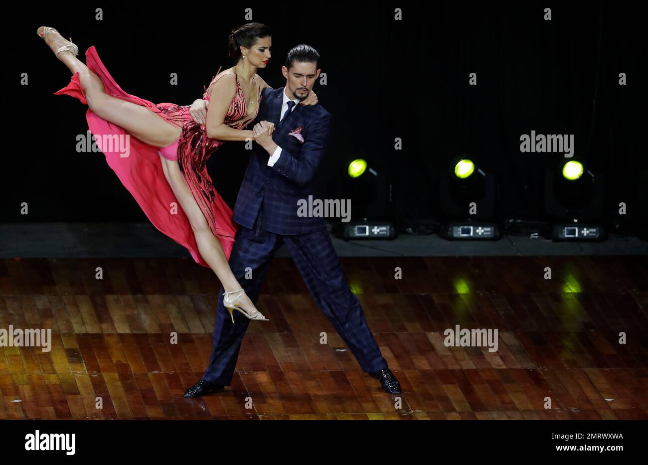 Maksim Luchko and Natalia Luchko, from Italy, compete in the stage ...