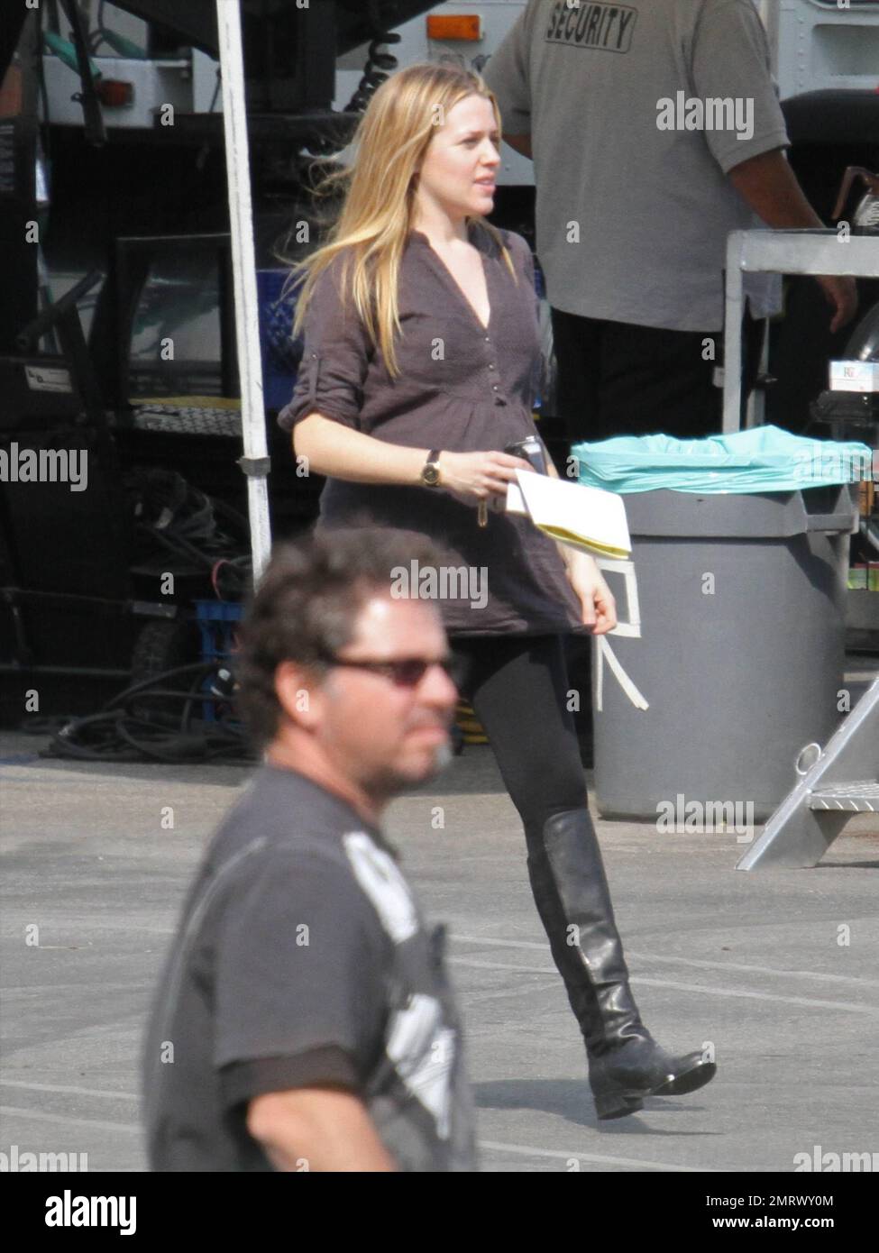 Majandra Delfino on the set of Mandy Moore's new untitled television ...