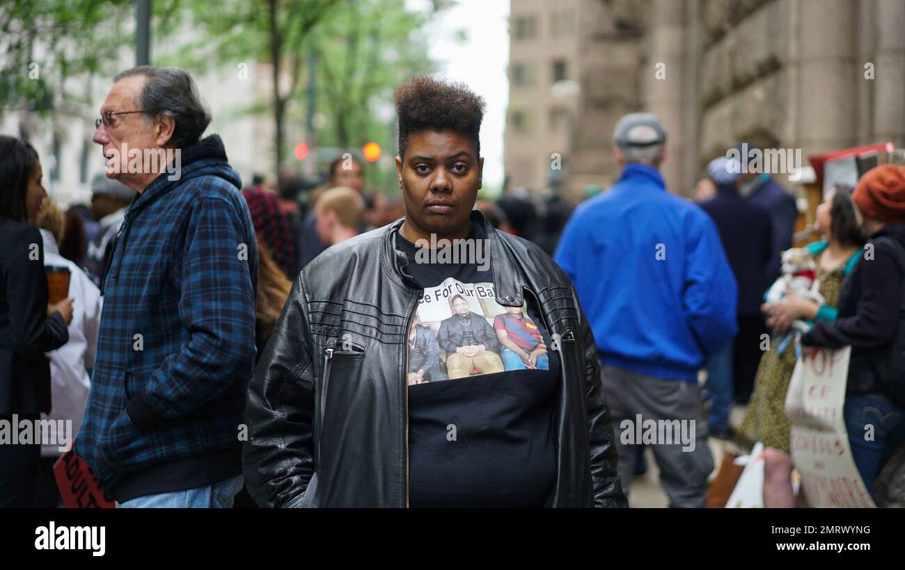 In this May 12, 2017, photo, Burgundi Russell, a plaintiff in a civil ...