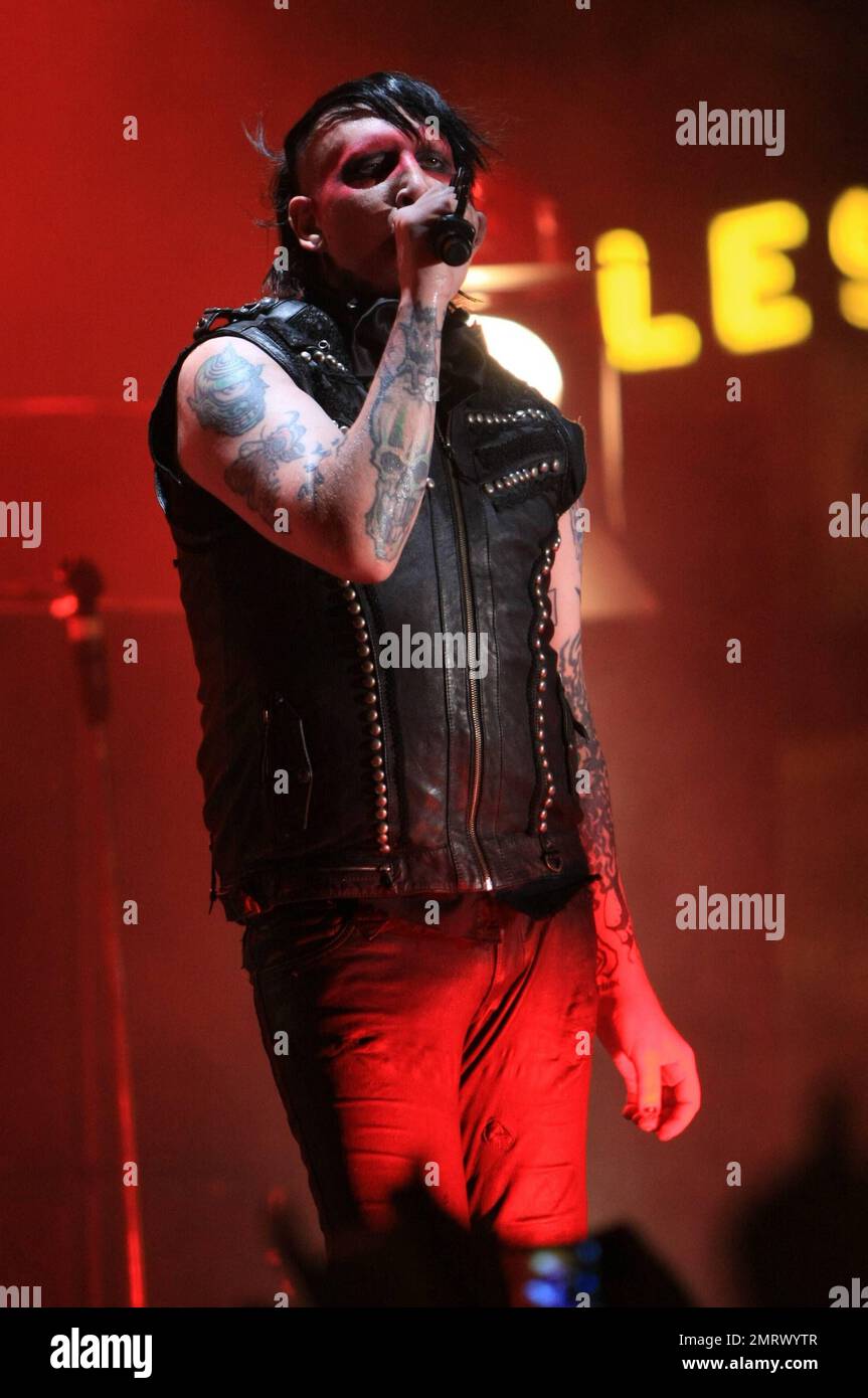 Marilyn Manson performs live at the 2012 Sunset Street Music Festival ...