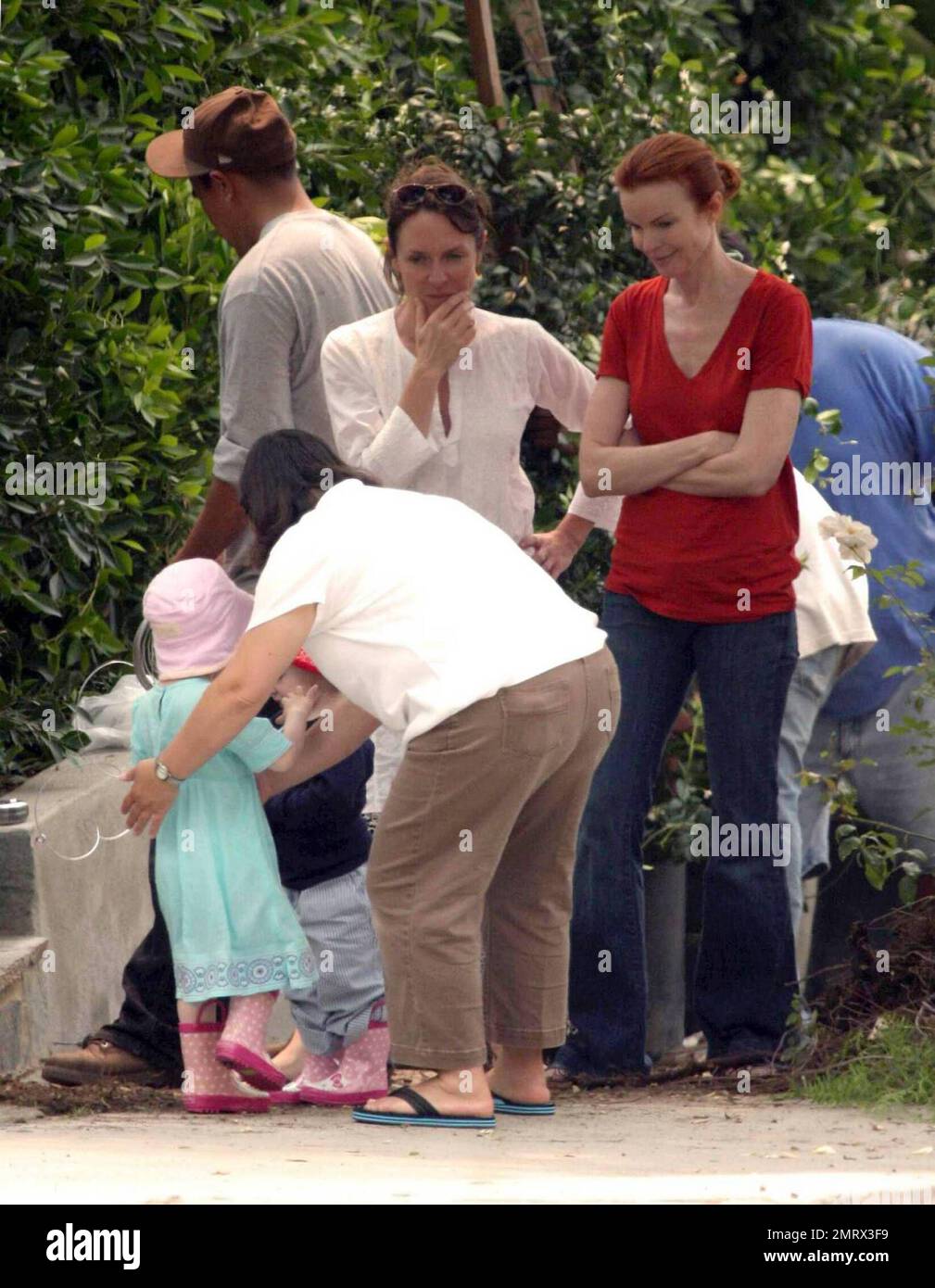 EXCLUSIVE!! Actress Marcia Cross was seen landscaping her front yard ...