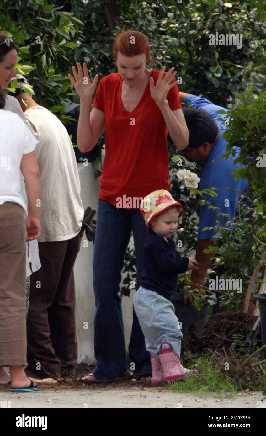 EXCLUSIVE!! Actress Marcia Cross was seen landscaping her front yard ...