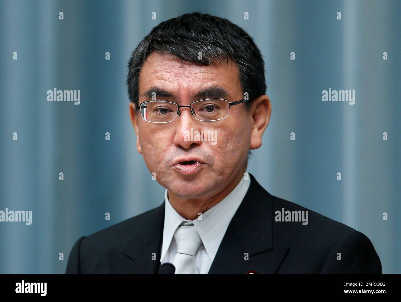 In this Aug. 3, 2017 file photo, Japan's Foreign Minister Taro Kono ...