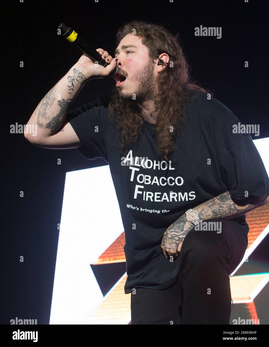 Rapper Post Malone performs on concert as the opening act for Future ...