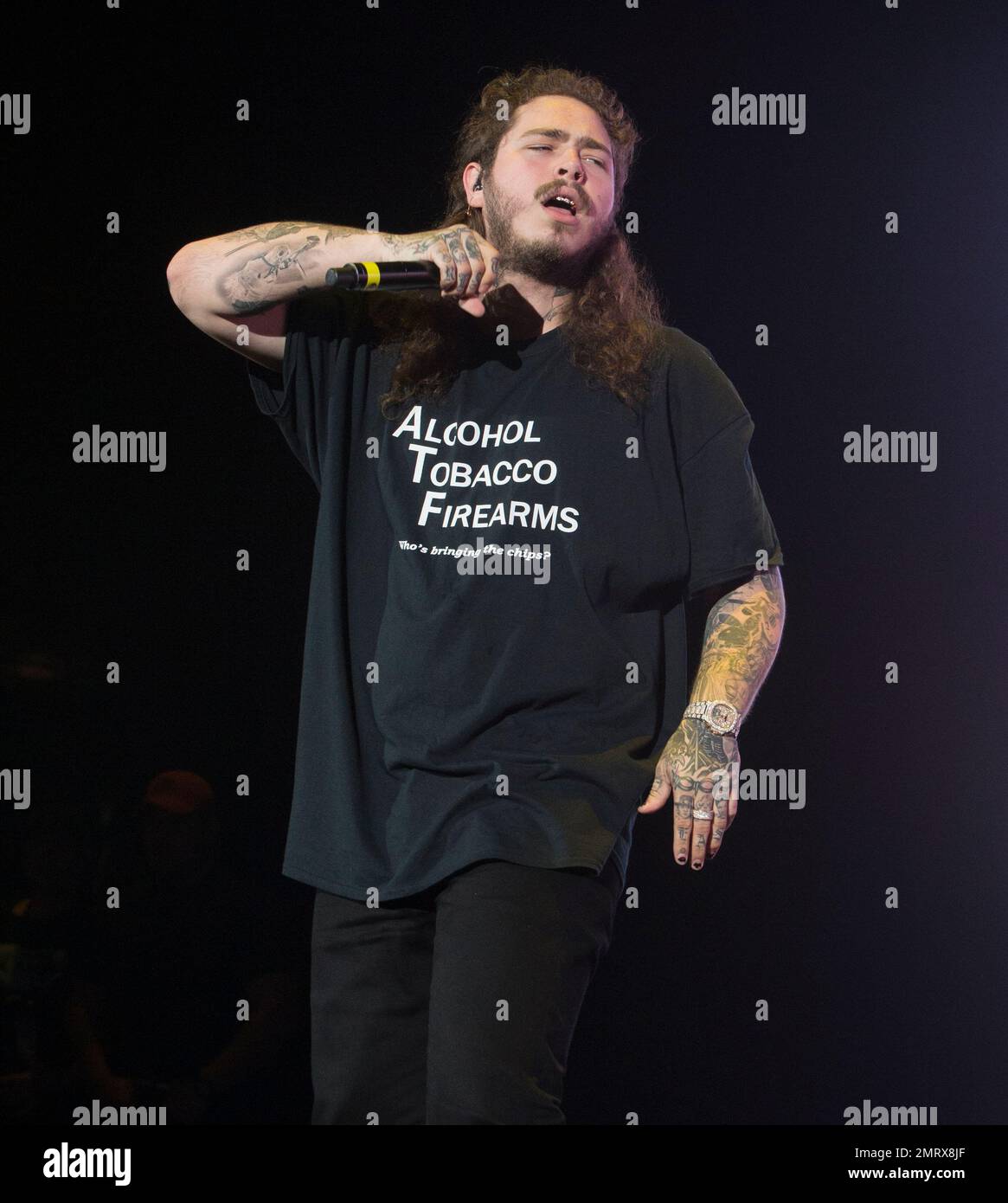 Rapper Post Malone performs on concert as the opening act for Future ...