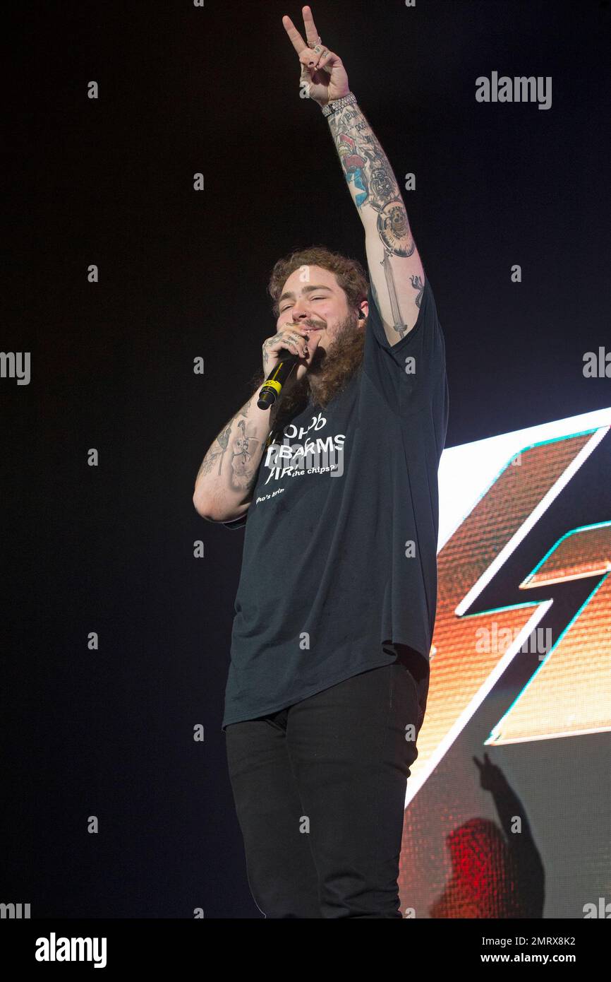 Rapper Post Malone performs on concert as the opening act for Future ...