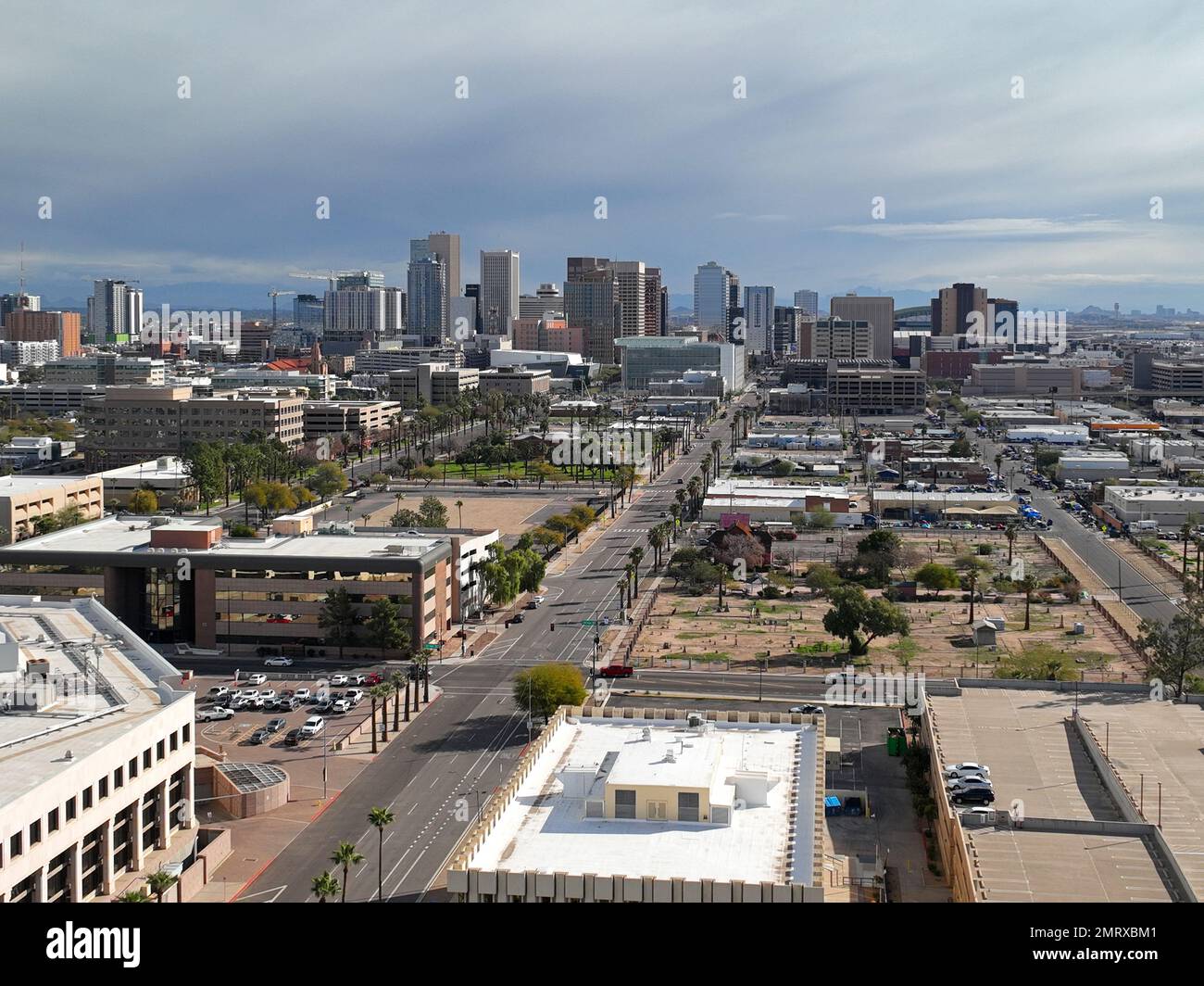 Downtown phoenix from drone view hi-res stock photography and images ...
