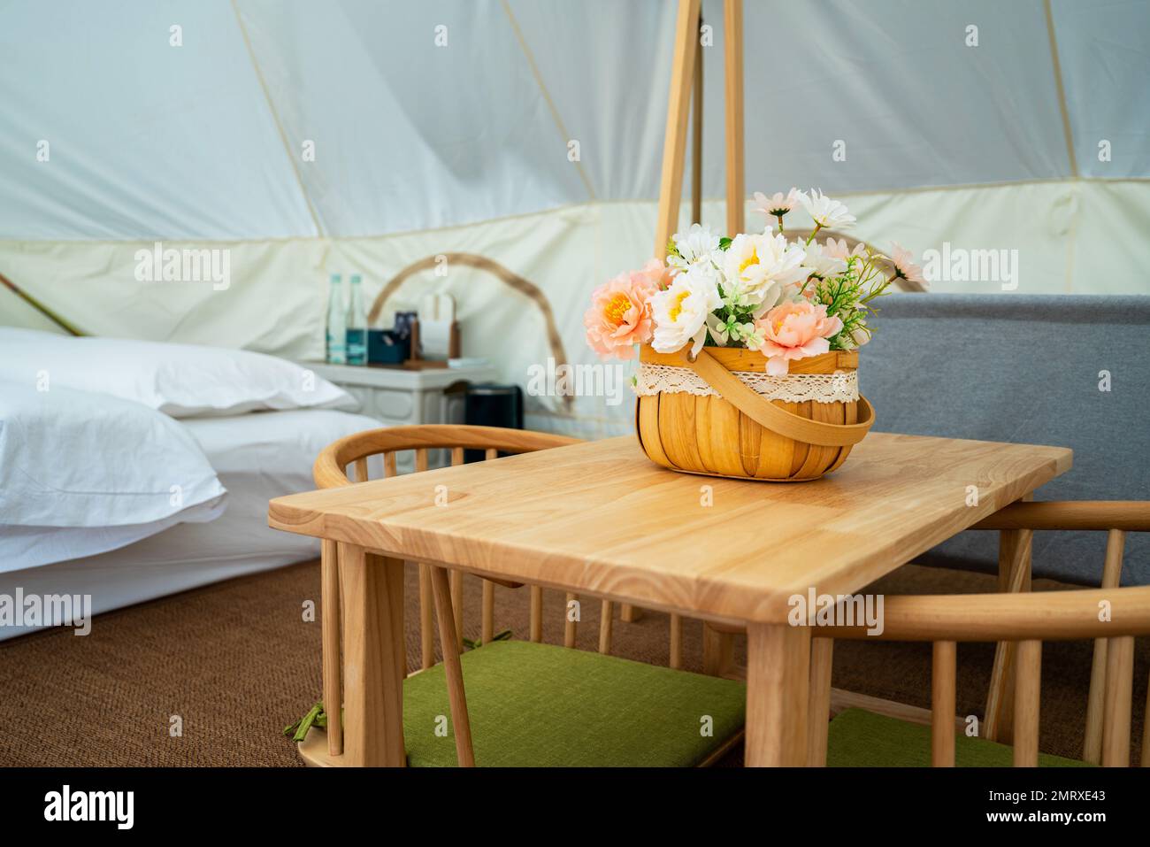 The inside of the camping tents Stock Photo - Alamy