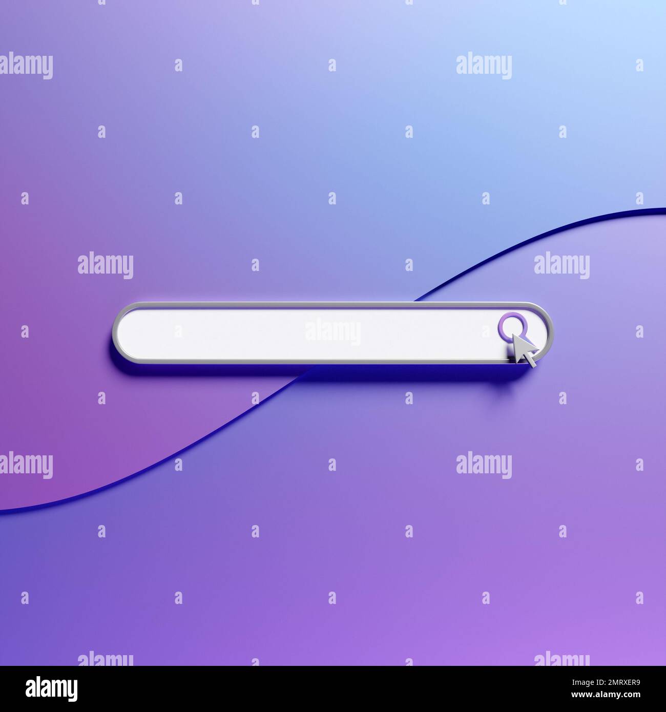 3d illustration of an internet search page on a purple background ...