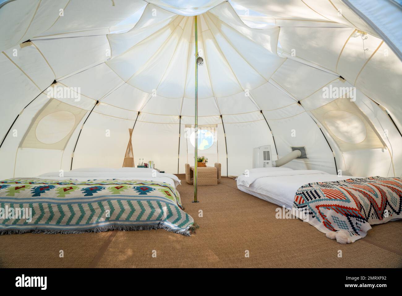 The inside of the camping tents Stock Photo - Alamy