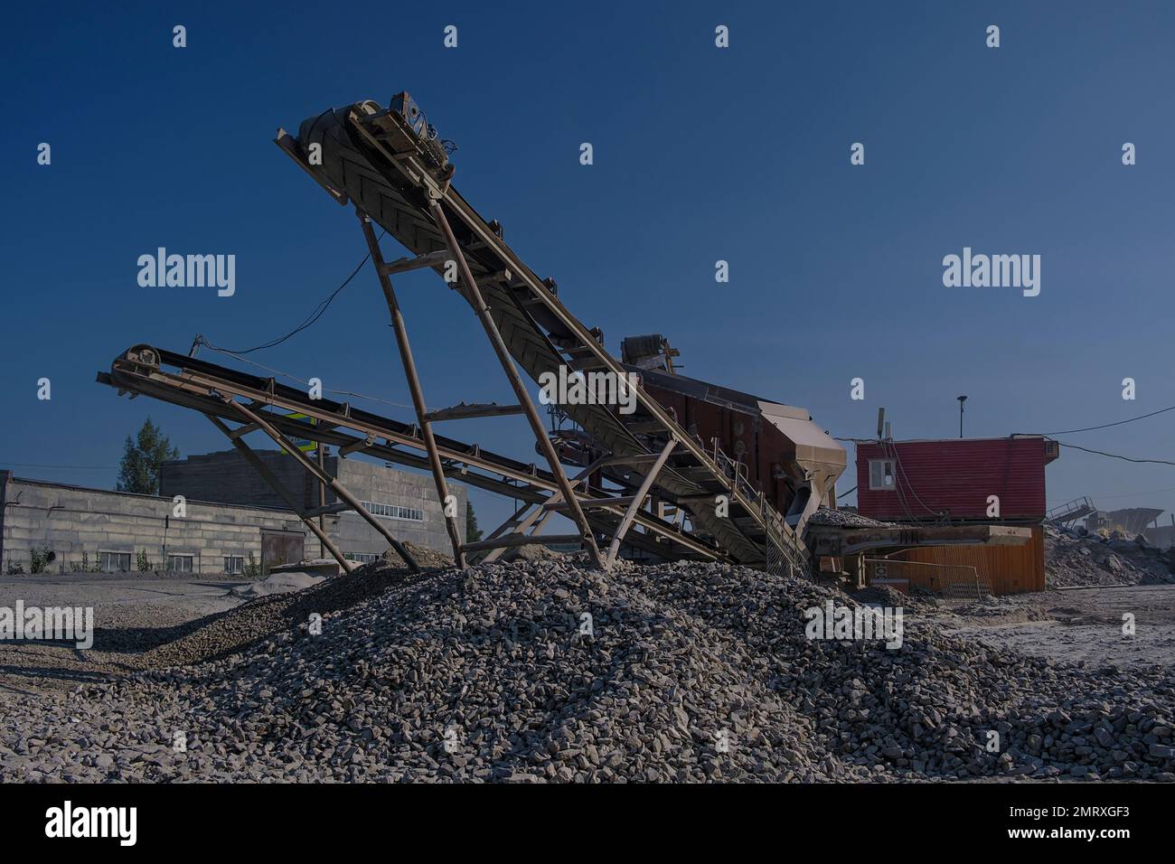 a conveyor belt at the quarry for the extraction and production of ...