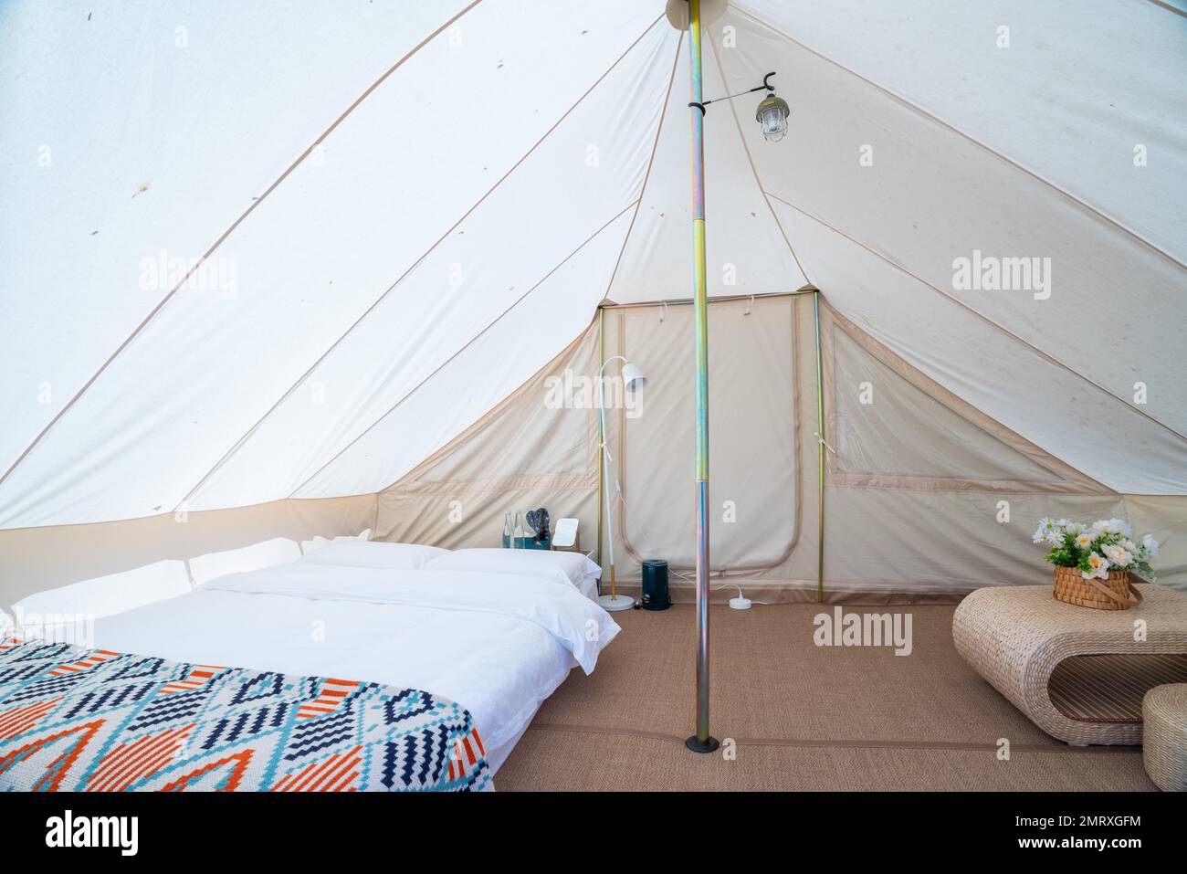The inside of the camping tents Stock Photo - Alamy