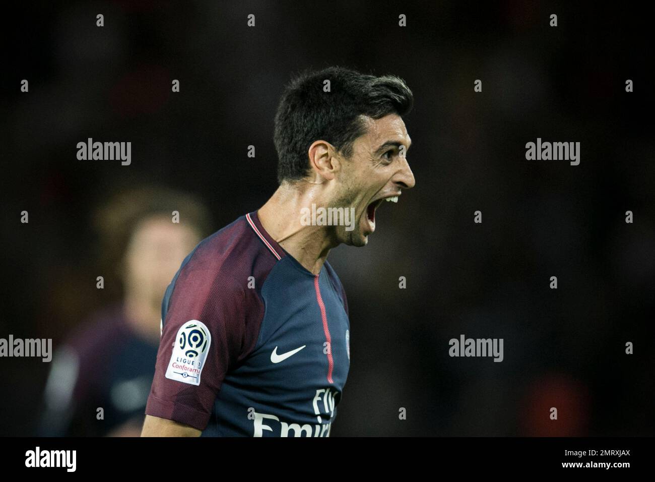 PSG's Javier Pastore celebrates after scoring against Toulouse during ...