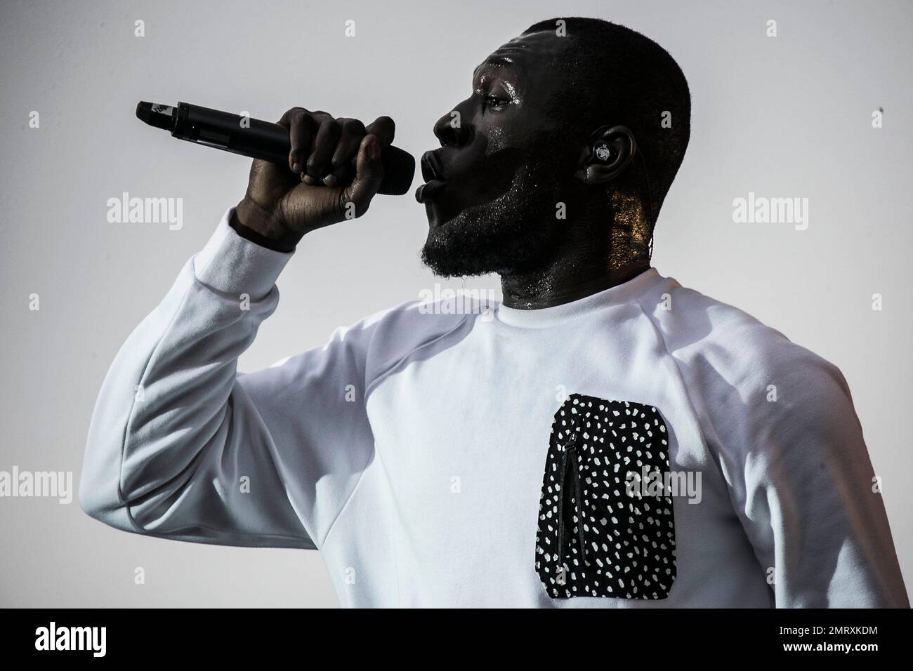 Grime artist Stormzy performs on the main stage as part of the V ...