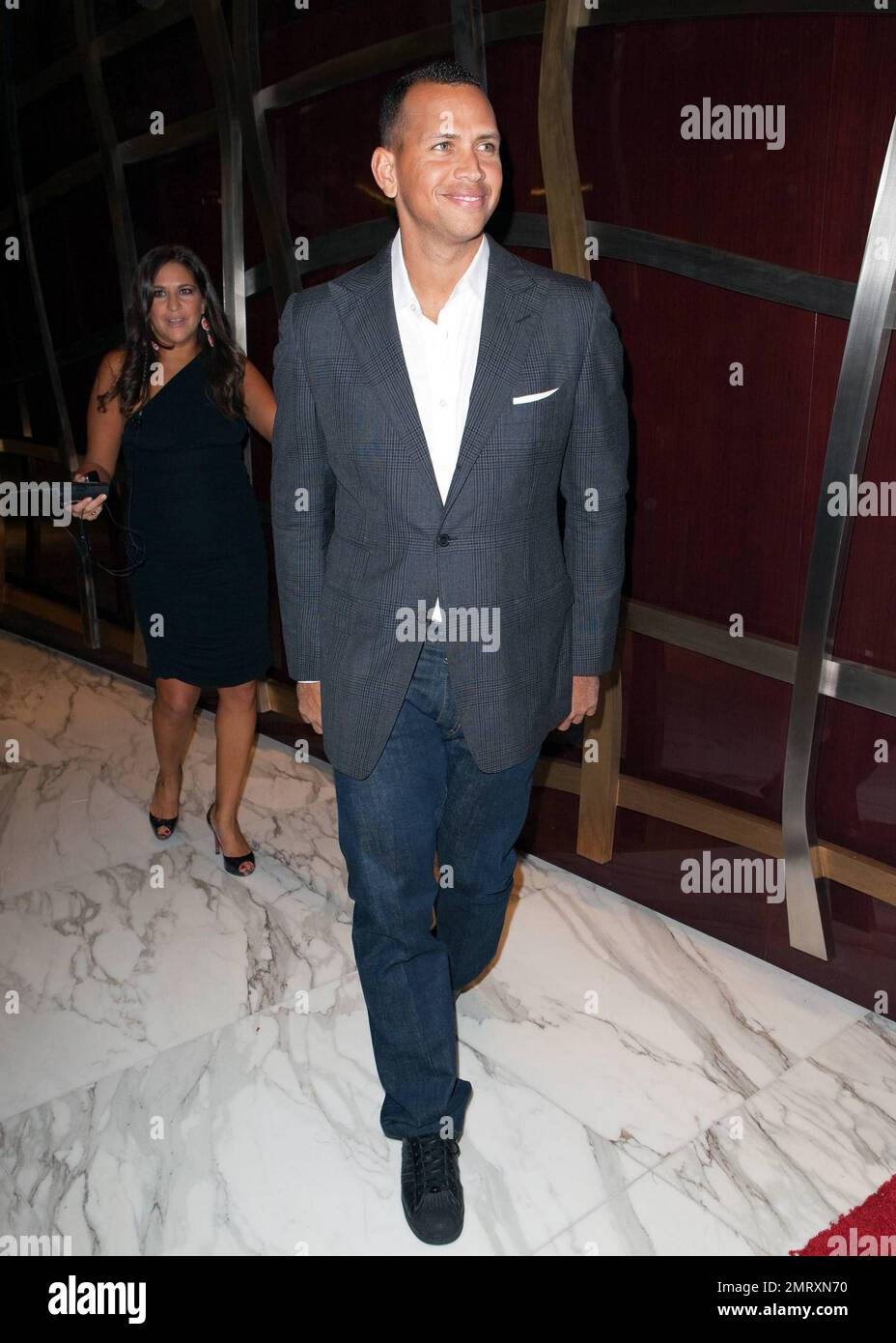 New York Yankees third baseman Alex Rodriguez walks the red carpet at ...