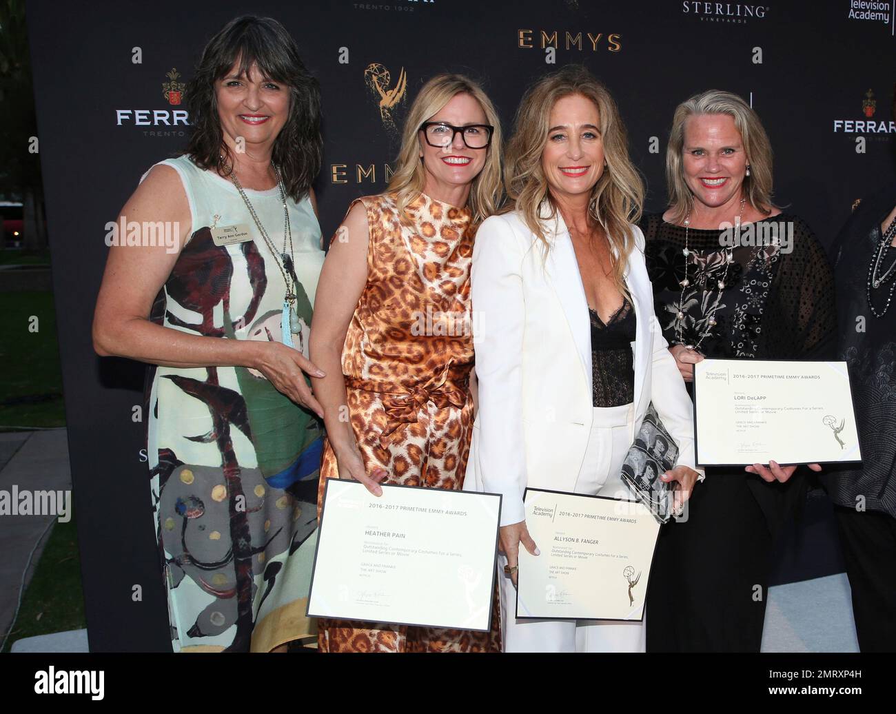Television Academy's Terry Ann Gordon, from left, costume designers ...