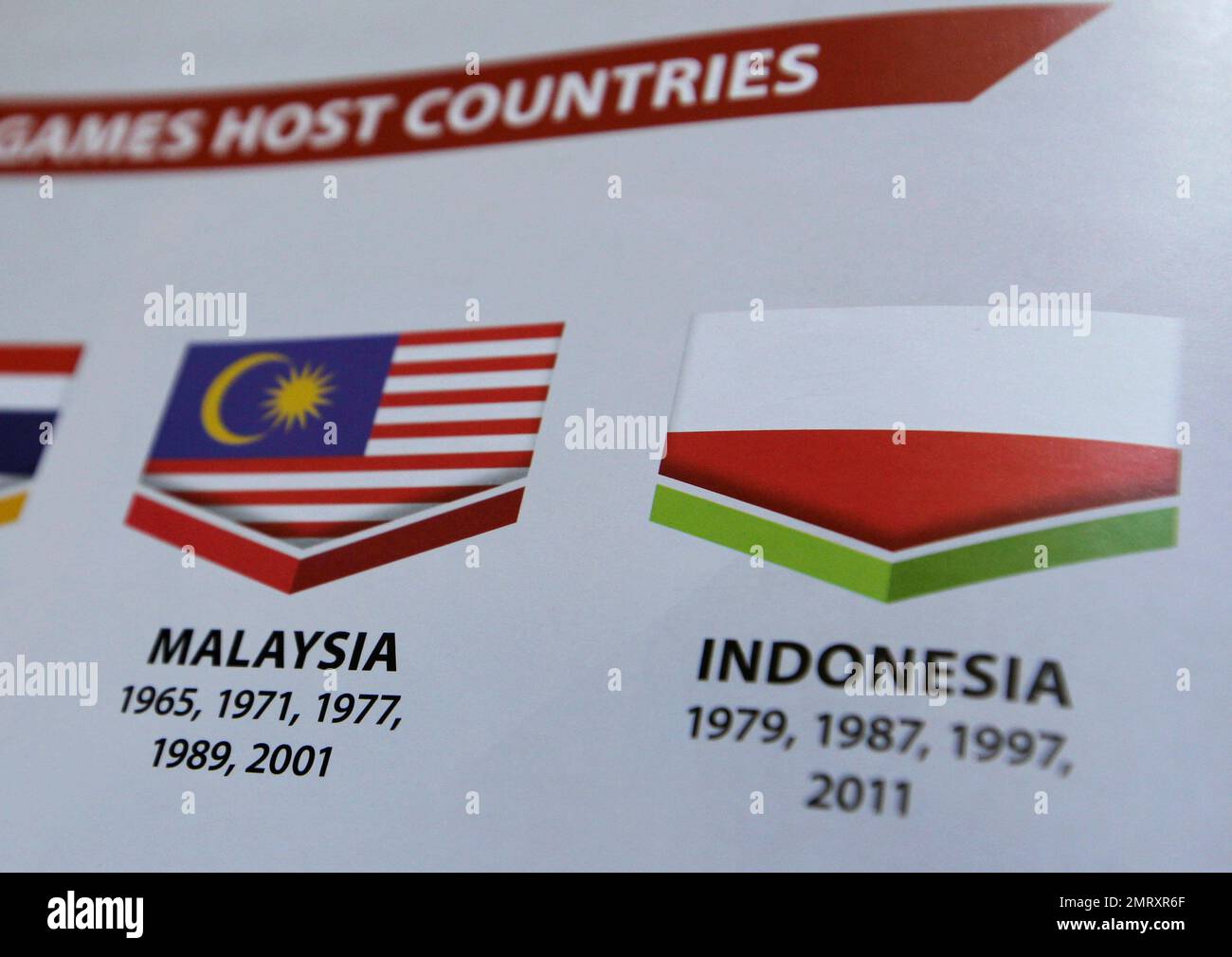 Indonesia's national flag, printed upside down, is seen on the ...