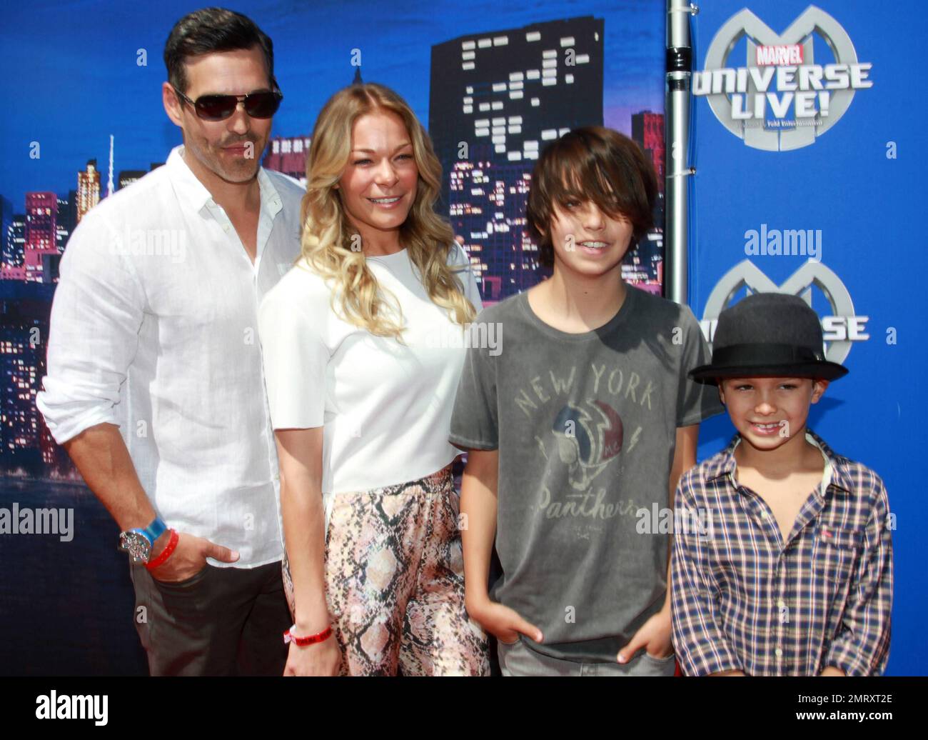 LeAnn Rimes, Eddie Cibrian and his sons Mason and Jake at Marvel ...