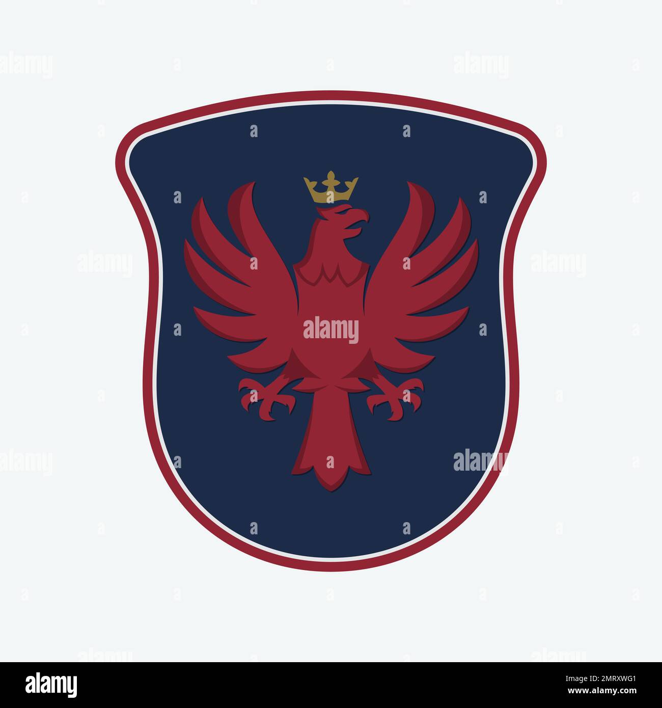 Shield emblem with Crowned American Eagle. Vector illustration Stock ...