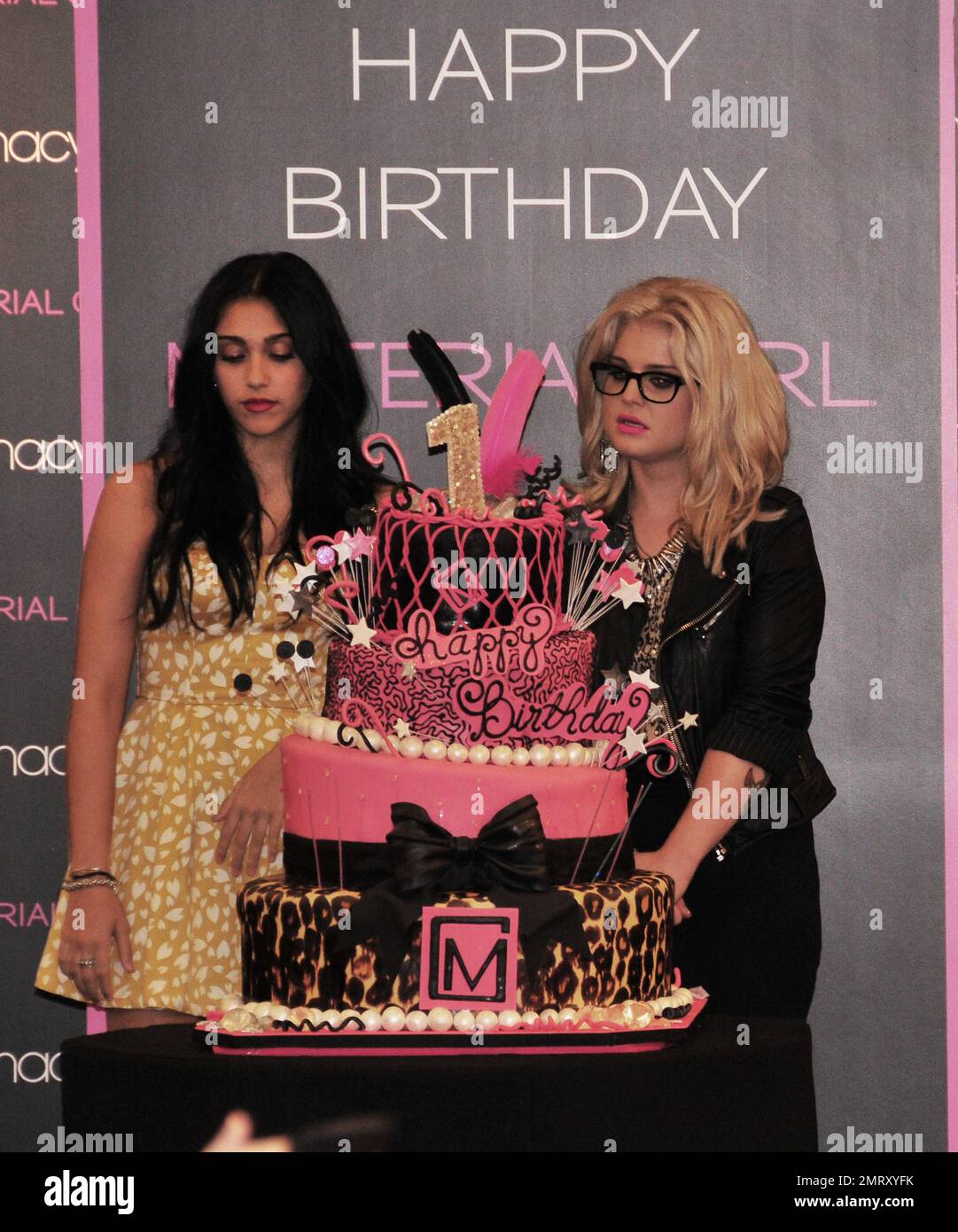 Kelly Osbourne and Madonna's daughter Lola Leon at the first birthday ...
