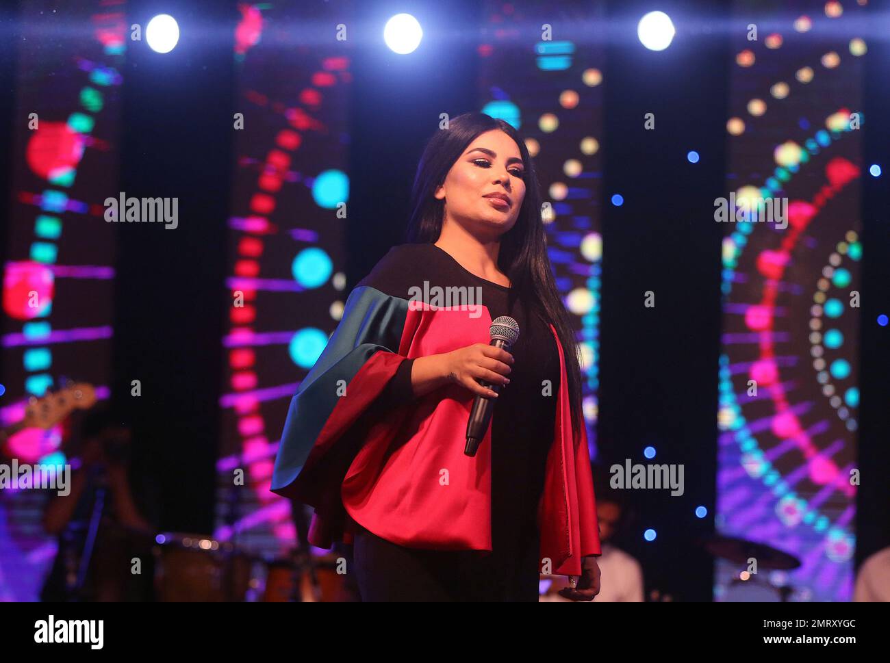 Afghan female singer Aryana Sayeed performs during a concert to ...