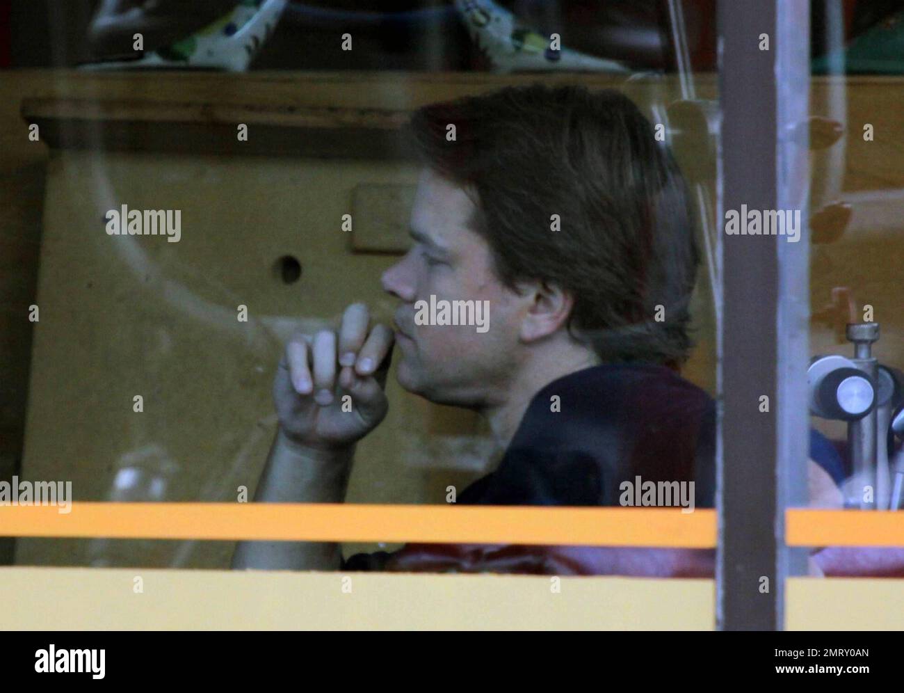 Matt Damon films on the location set of "We Bought a Zoo" in Los Feliz ...