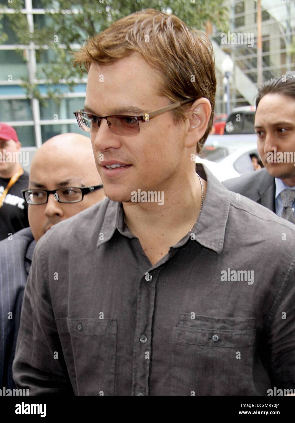 Matt Damon makes an appearance at Comic-Con to promote his reported ...