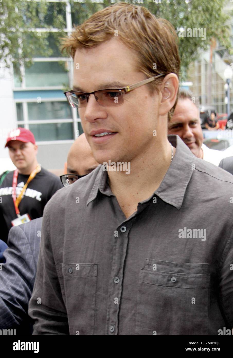 Matt Damon makes an appearance at Comic-Con to promote his reported ...