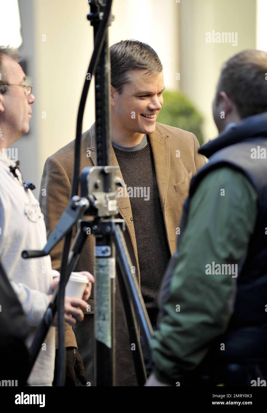 Matt Damon films on the set of his new film "Hereafter" directed by ...