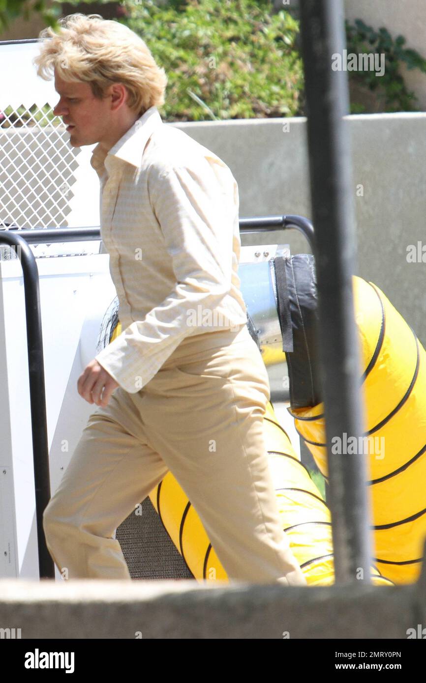 EXCLUSIVE!! Matt Damon is dressed in costume on the set of "Liberace ...