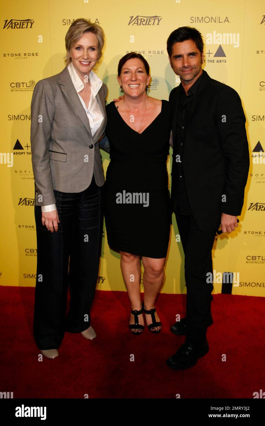 Jane Lynch, Abby Berman and John Stamos at the launch of Matt Sorum's ...