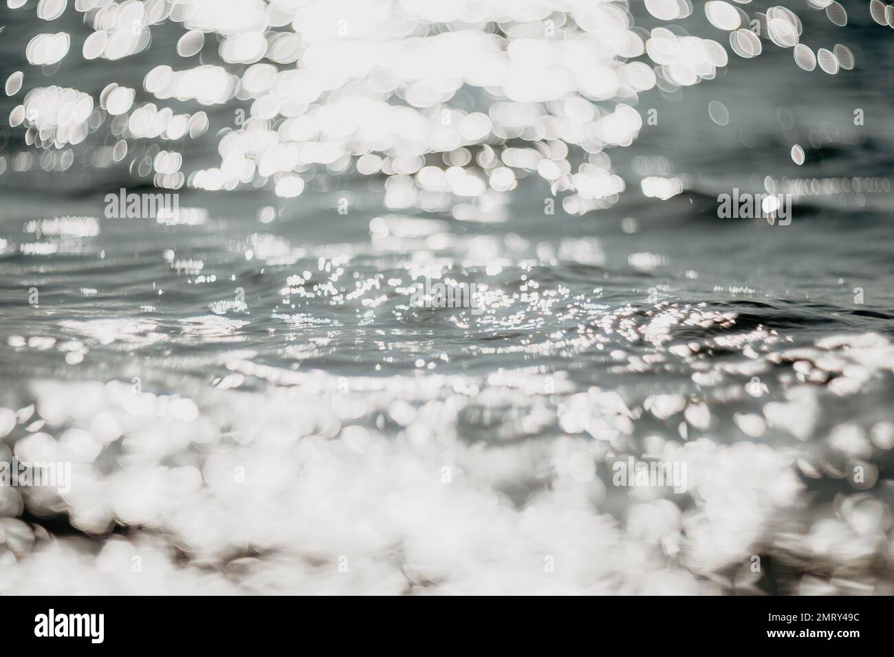 Abstract sea summer ocean sunset nature background. Small waves on ...