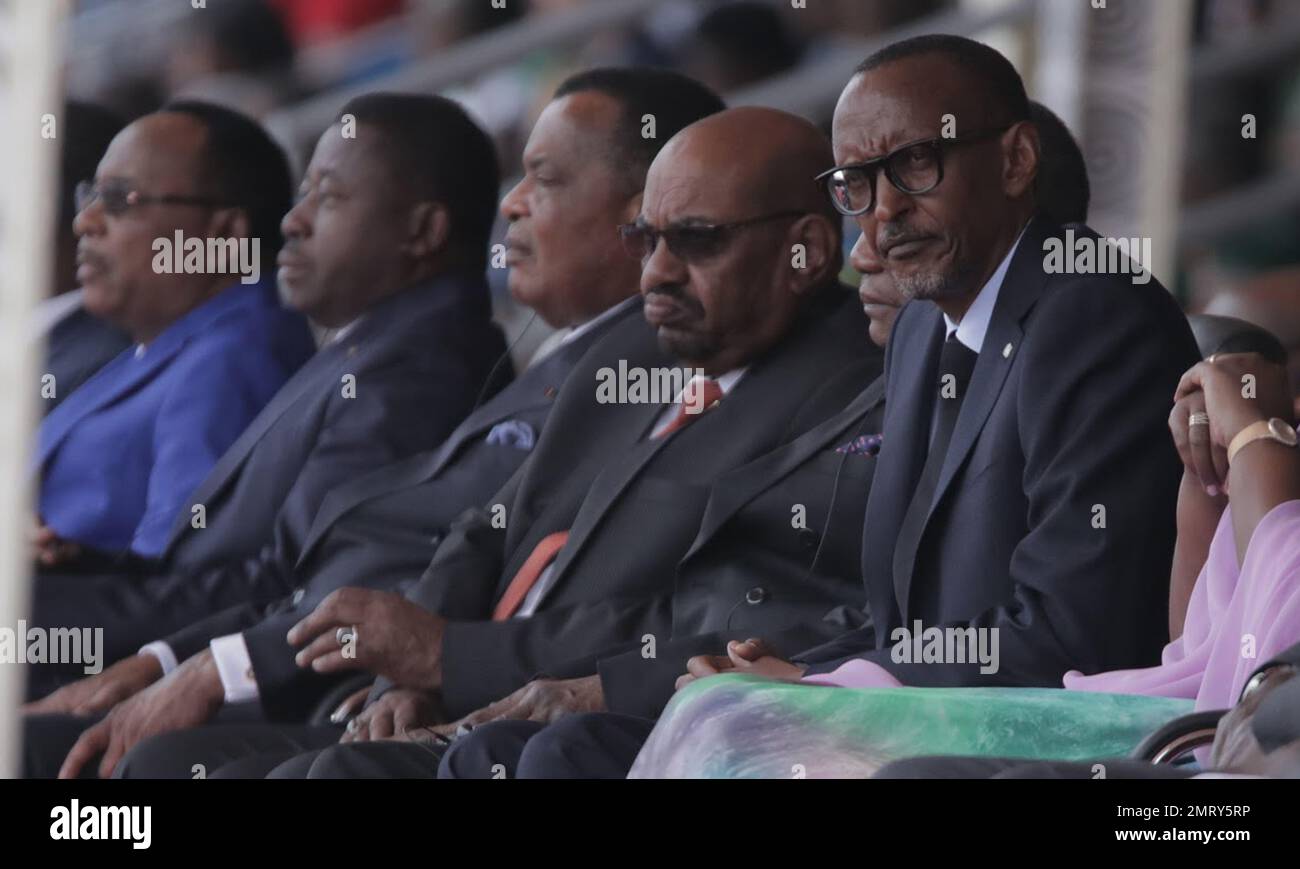 Rwandan Paul Kagame, right, sits with African head of States at the ...