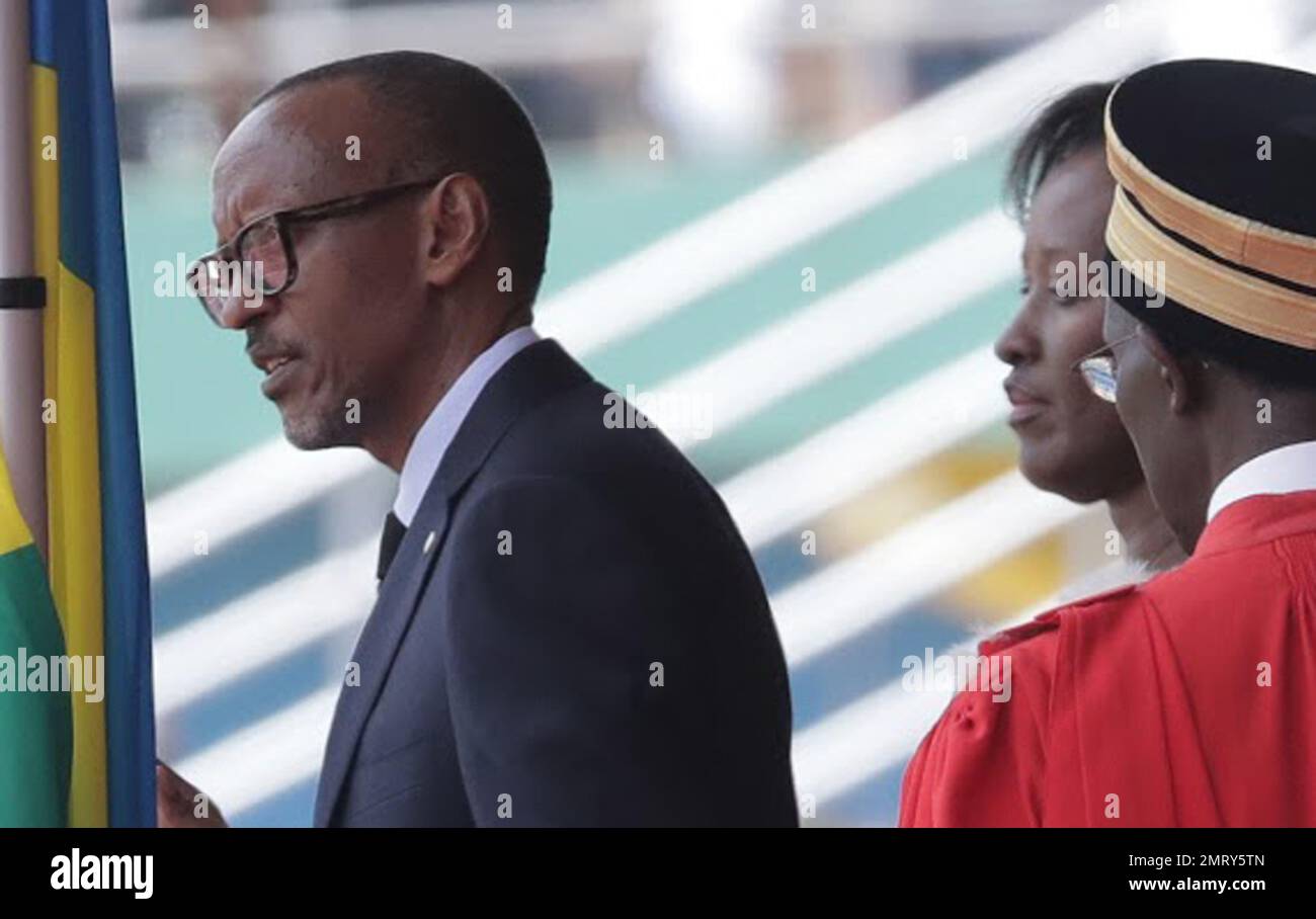 President Kagame swearing in at the Amahoro stadium Kigali Rwanda ...