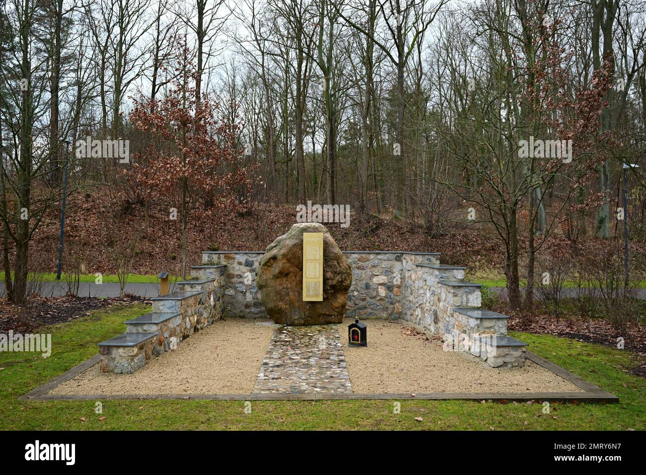 Berlin, Germany. 30th Jan, 2023. A stone commemorates the soldiers who ...