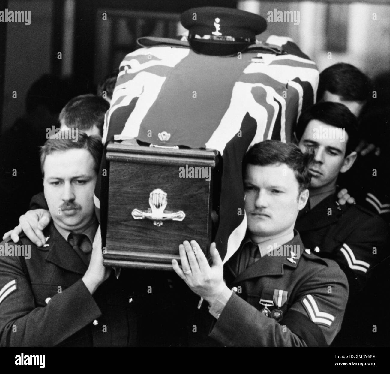 The coffin containing the body of Coporal Derek Wood is carried from St ...